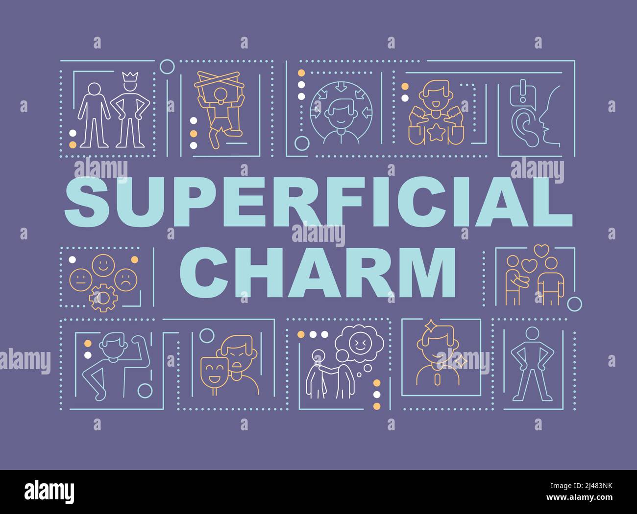 Superficial charm word concepts dark purple banner Stock Vector Image ...