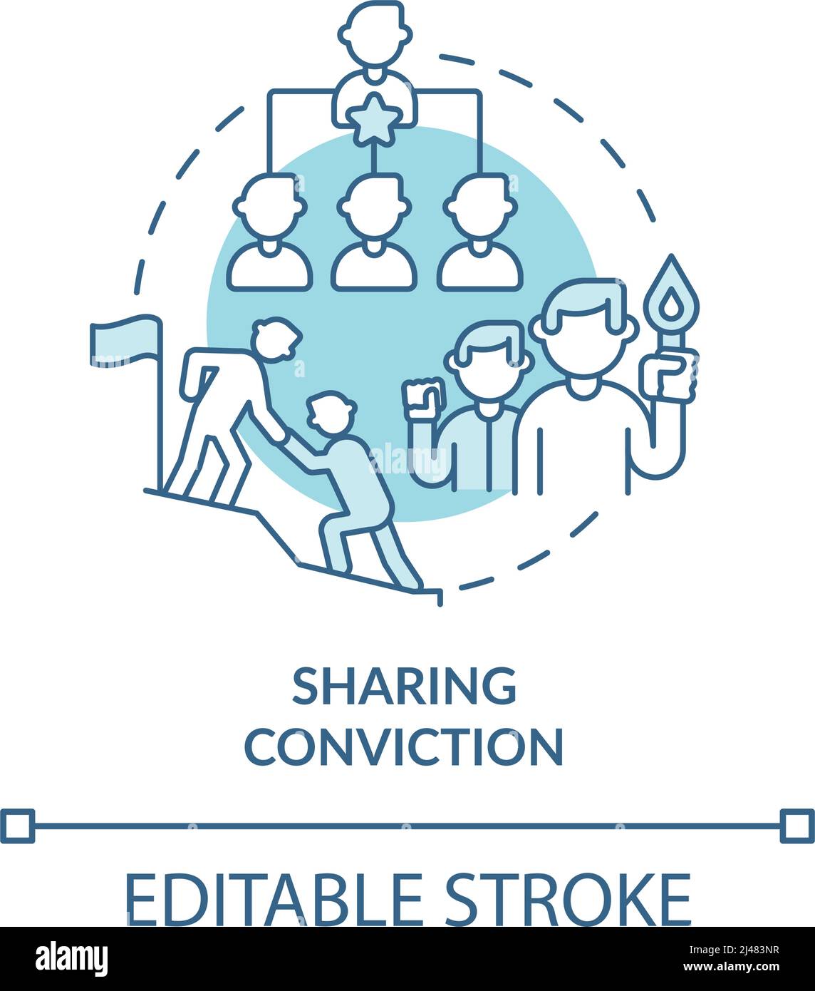 Sharing conviction turquoise concept icon Stock Vector Image & Art - Alamy