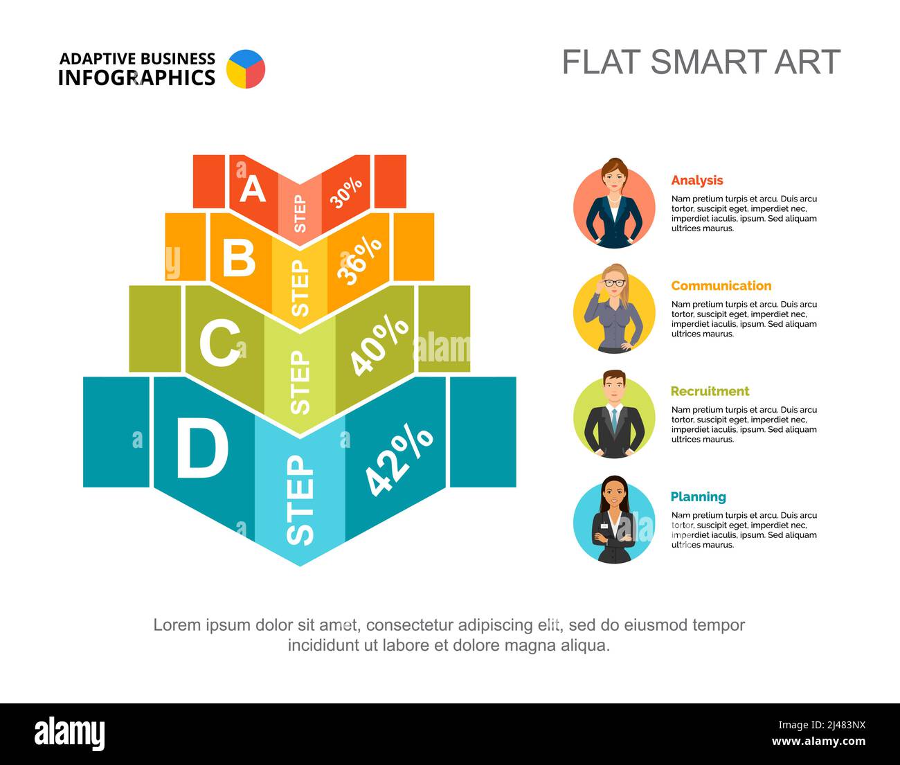 Business results percentage chart slide template for presentation ...
