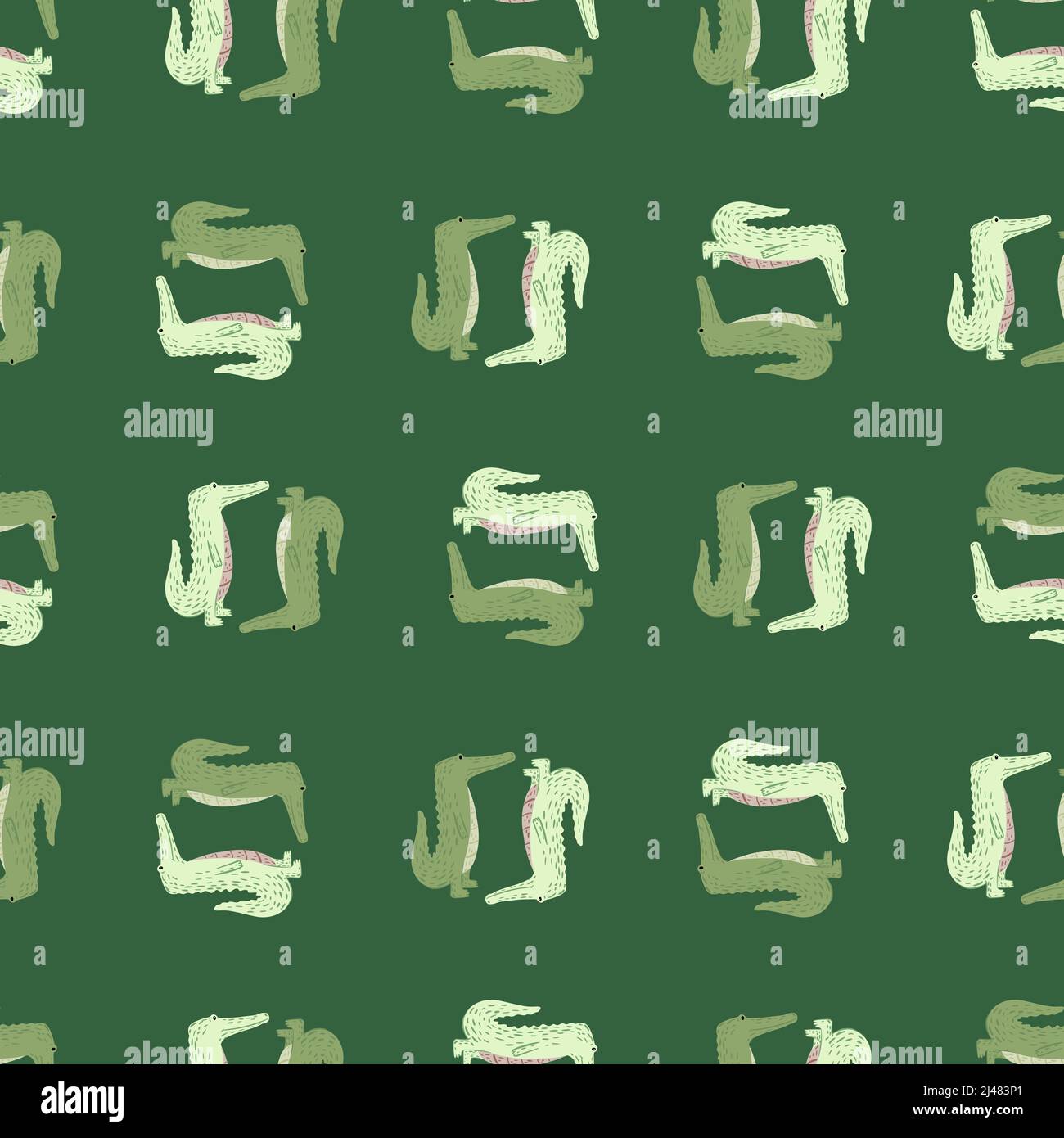 Cute crocodile seamless pattern. Background with funny alligator in ...