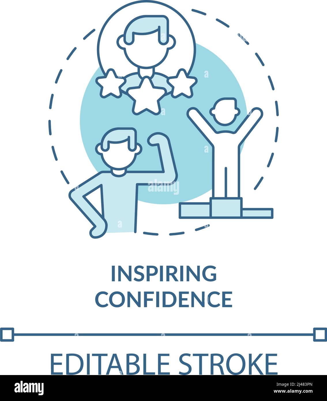 Inspiring confidence turquoise concept icon Stock Vector Image & Art ...