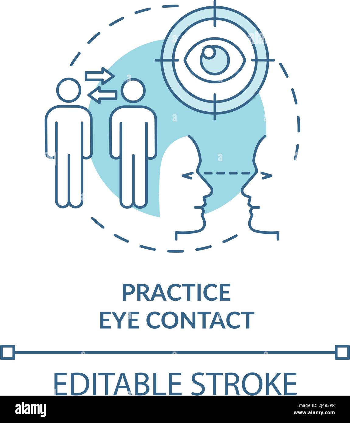 Practice Eye Contact Turquoise Concept Icon Stock Vector Image And Art Alamy