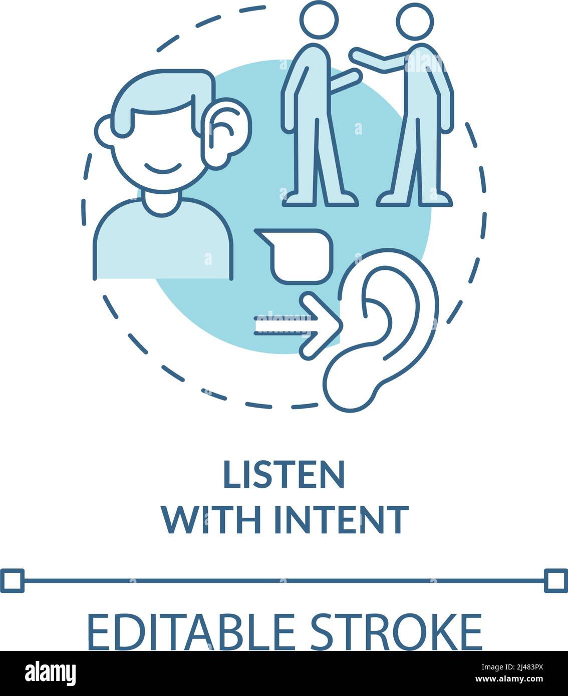Listen with intent turquoise concept icon Stock Vector Image & Art - Alamy