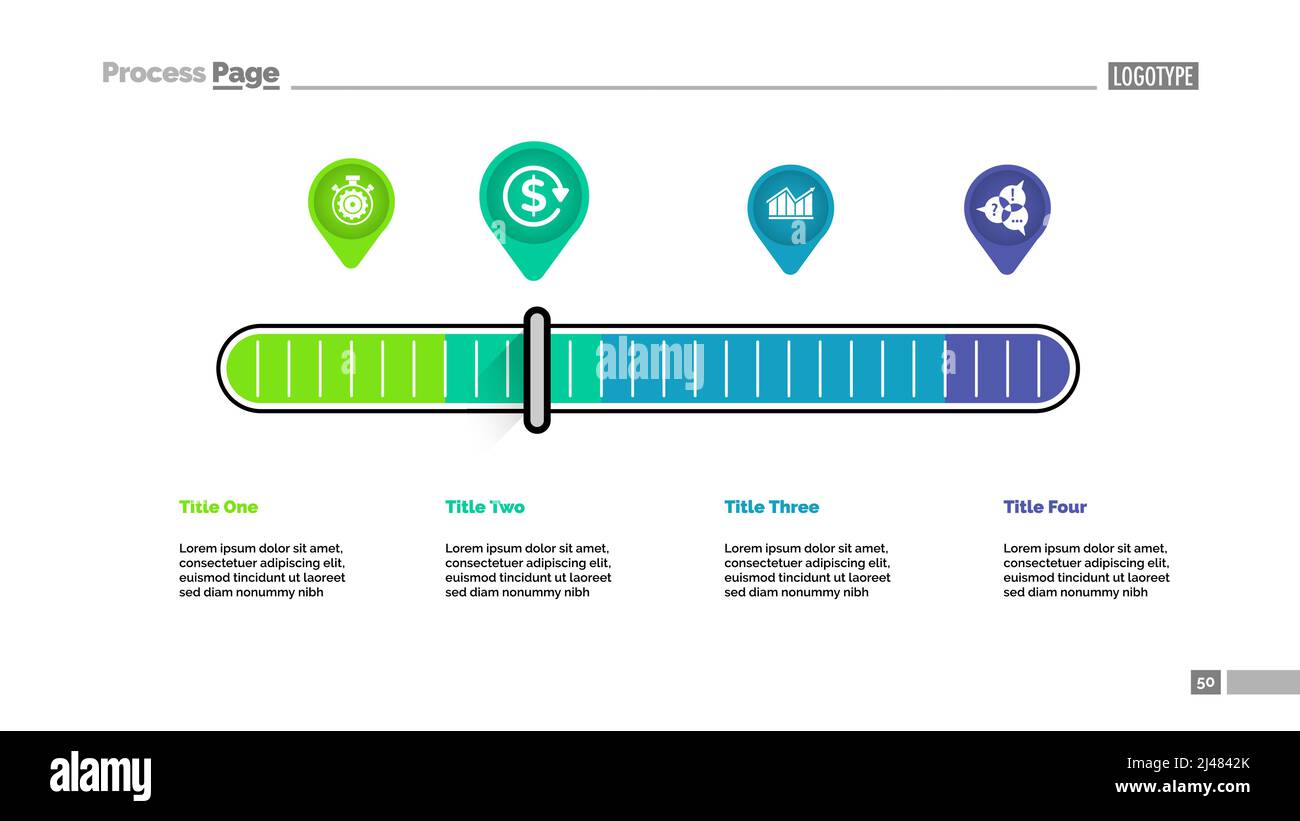 Four pointers scale metaphor process chart template for presentation ...