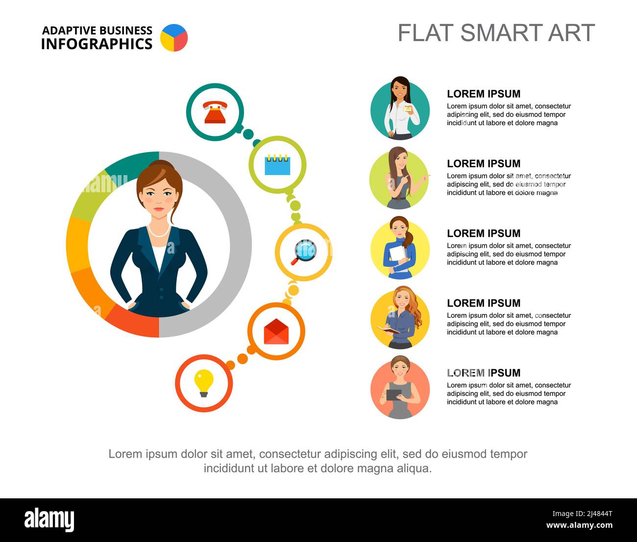 Business tasks slide template. Business data. Graph, chart, design ...
