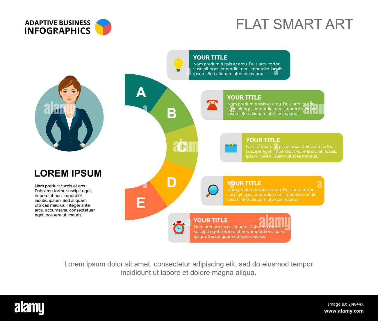 Business strategy slide template. Chart, design. Creative concept for ...
