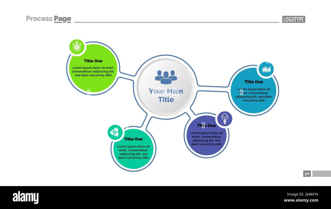 Four options of main idea diagram template. Business data. Graph, chart ...
