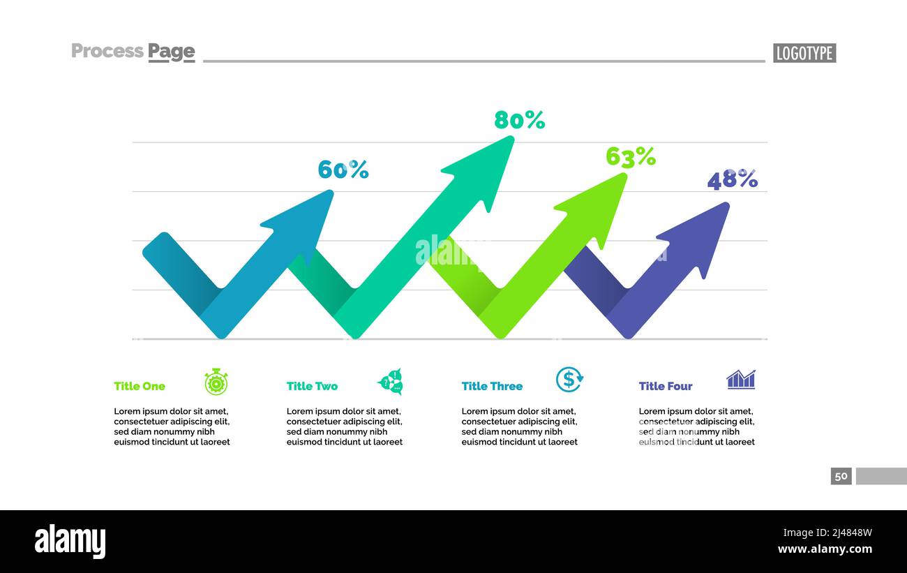 Four arrows percentage chart template. Business data. Abstract elements ...