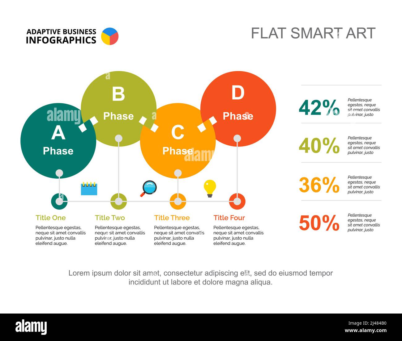 Four circles percentage chart template for presentation. Vector ...