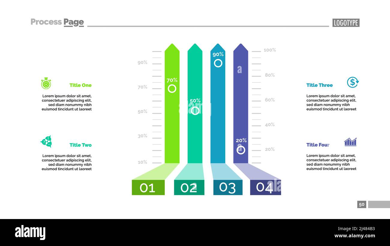 Four options bar chart template for presentation. Vector illustration ...