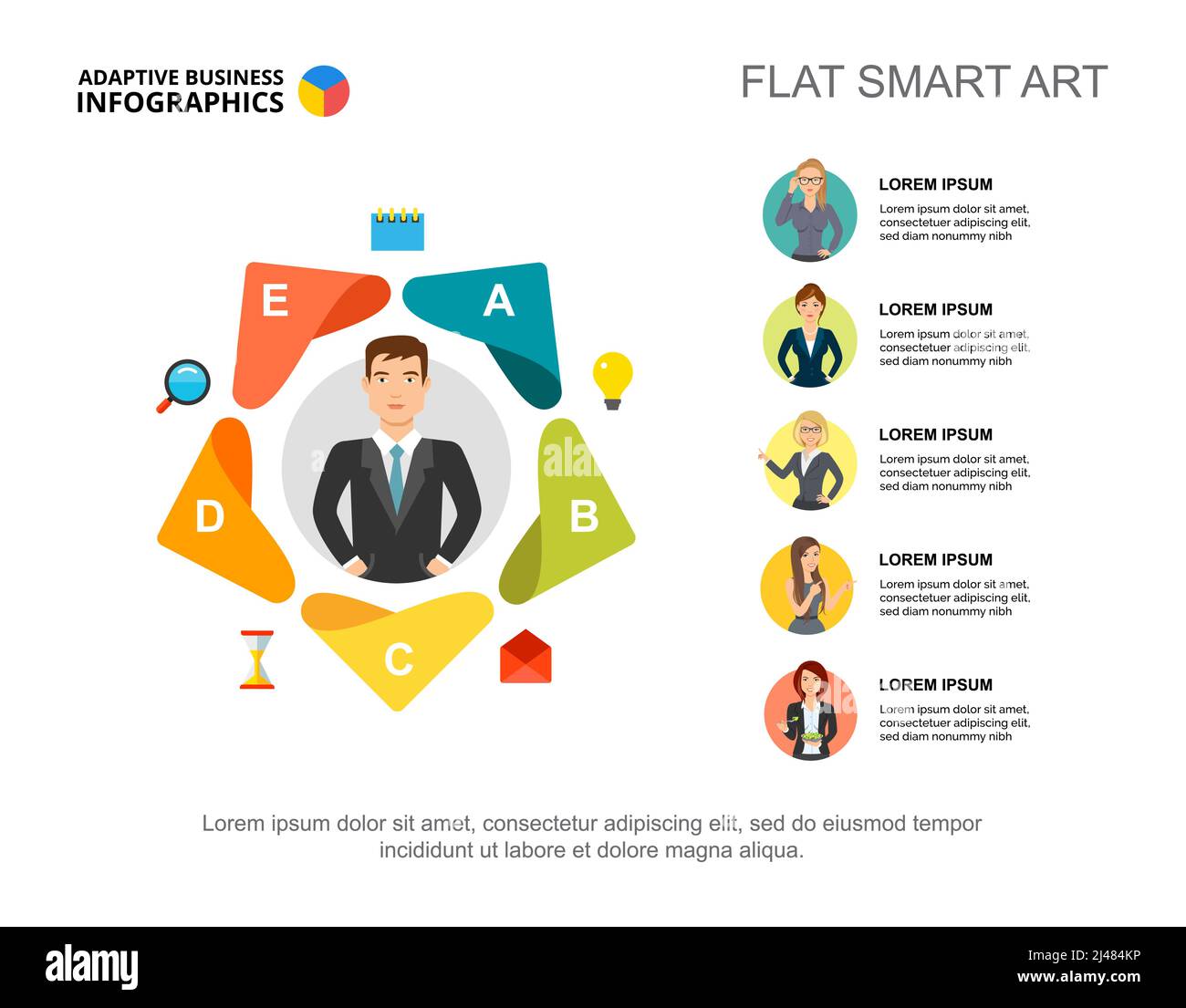 Business modules slide template. Business data. Graph, chart, design ...