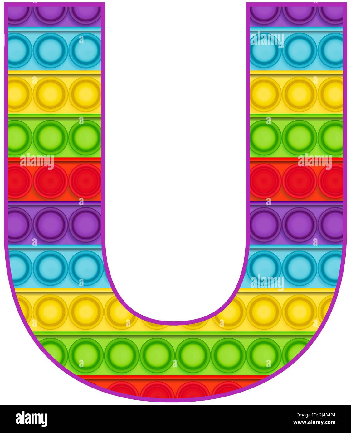 Bright funny pop it alphabet. Pop it is a children sensory toy of ...