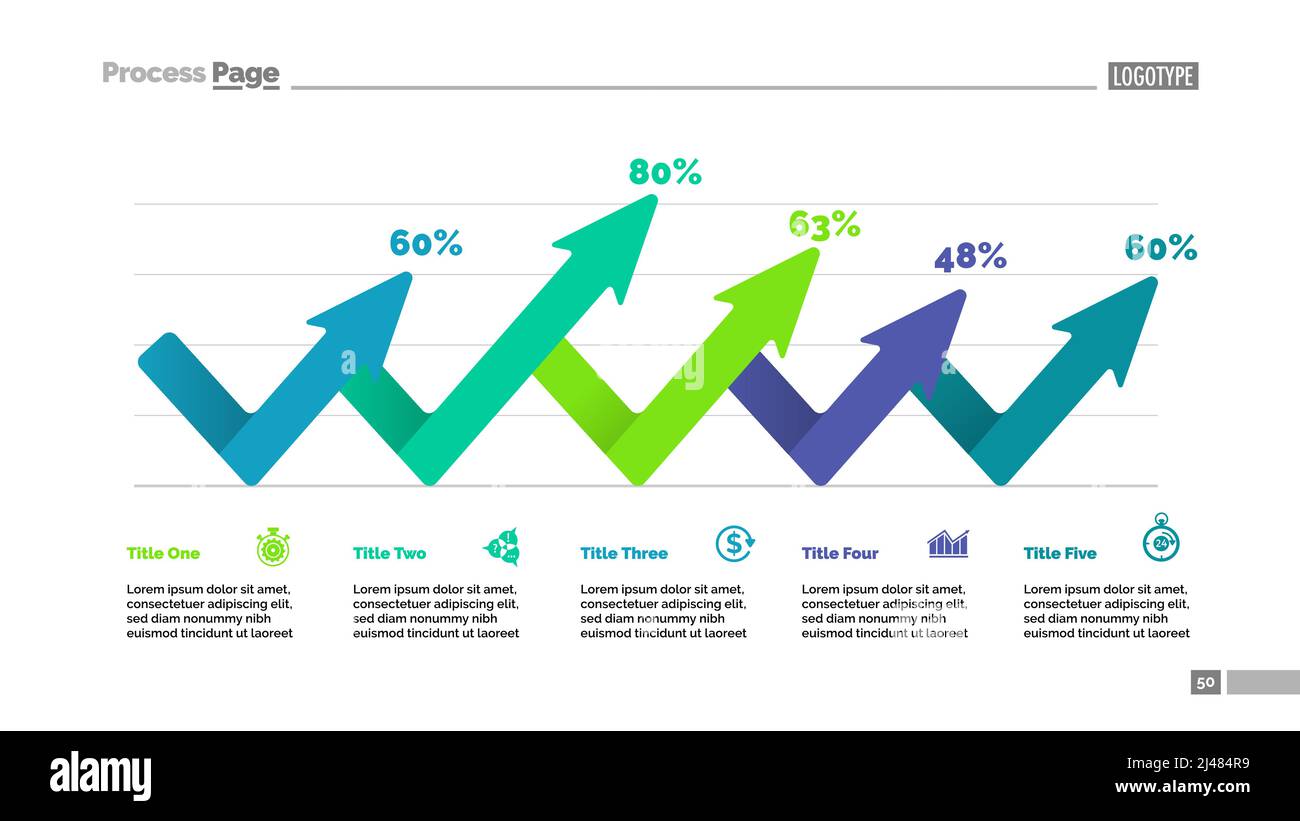 Five arrows percentage chart template. Business data. Abstract elements ...
