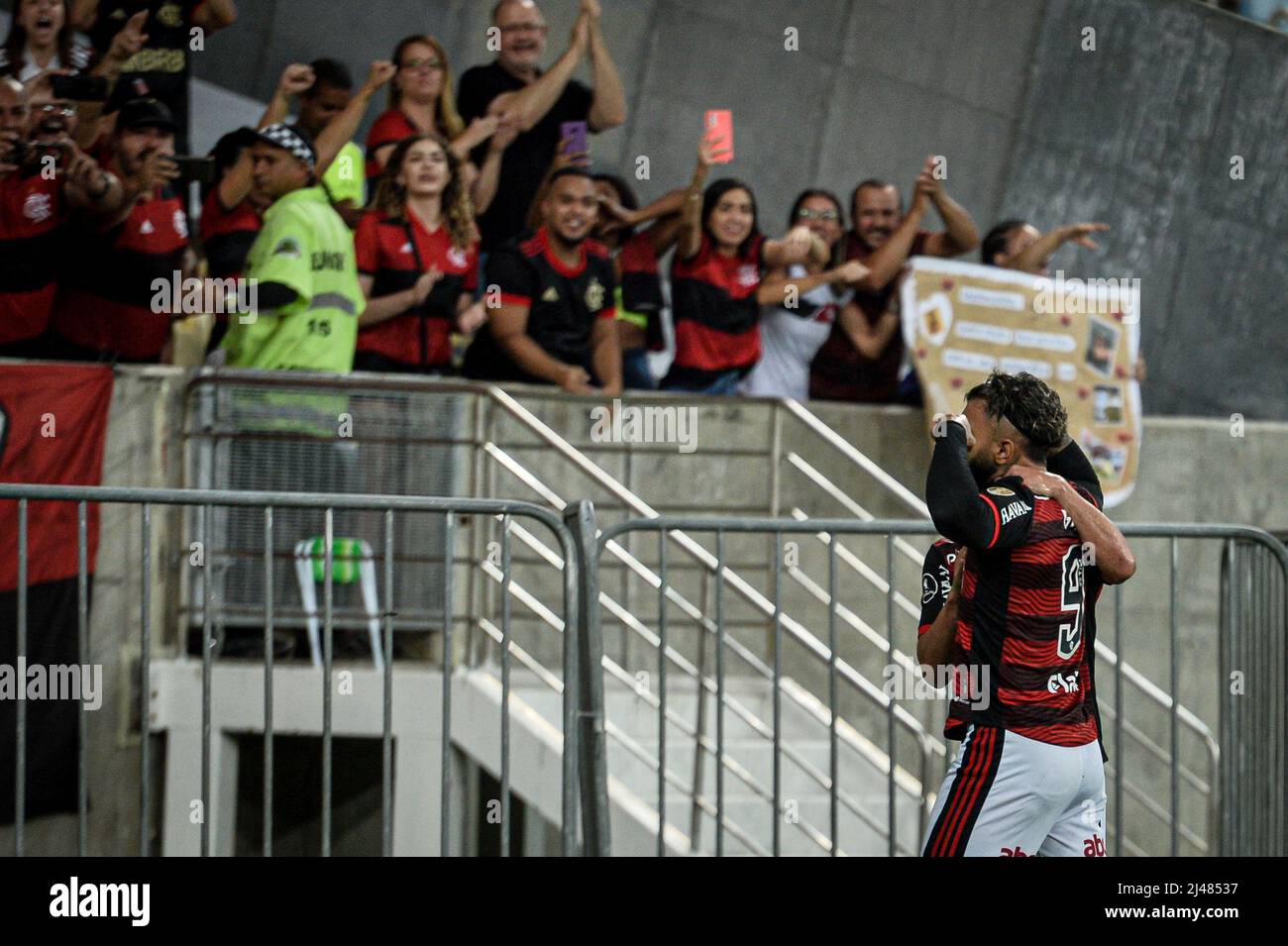 Rio De Janeiro, Brazil. 12th Apr, 2022. During Flamengo (BRA) x ...