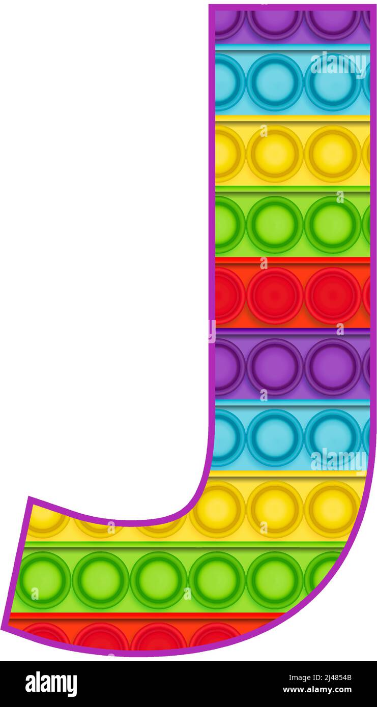 Bright funny pop it alphabet. Pop it is a children sensory toy of ...