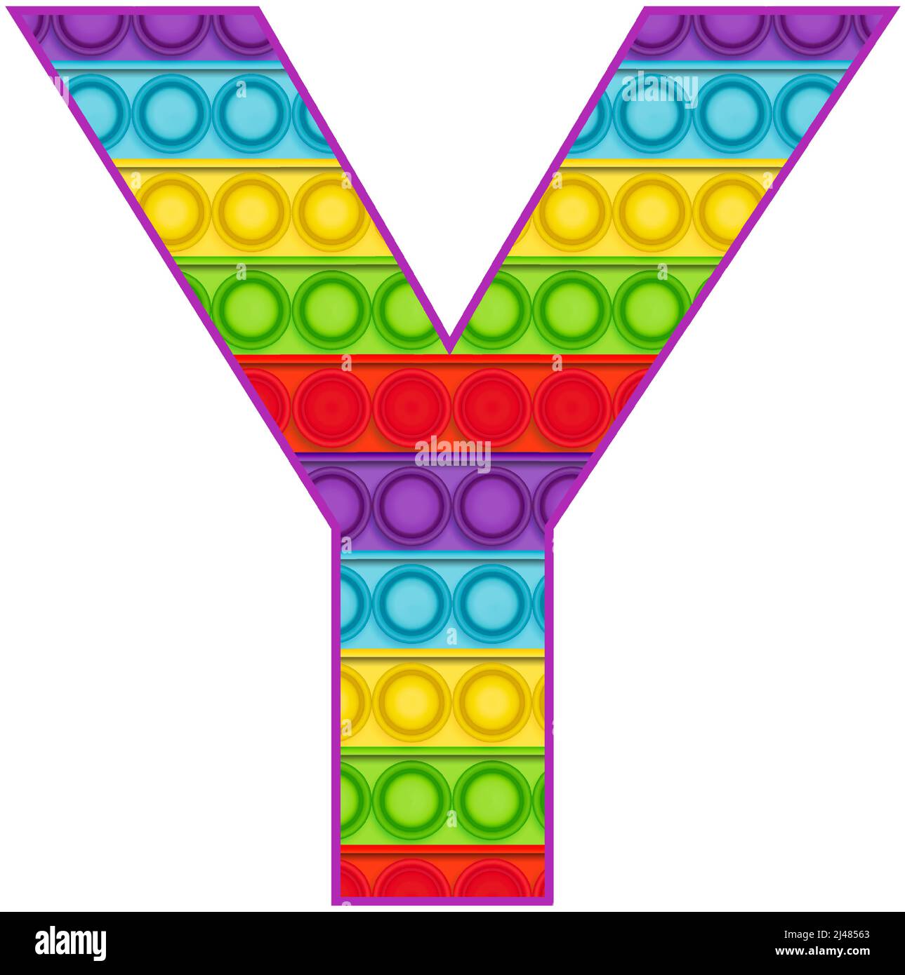 Bright funny pop it alphabet. Pop it is a children sensory toy of ...