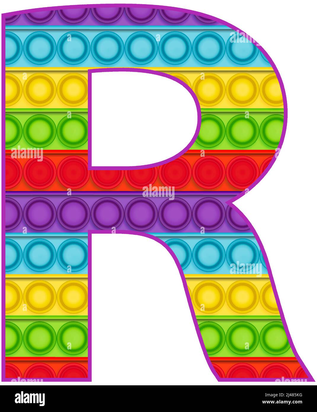 Bright funny pop it alphabet. Pop it is a children sensory toy of ...