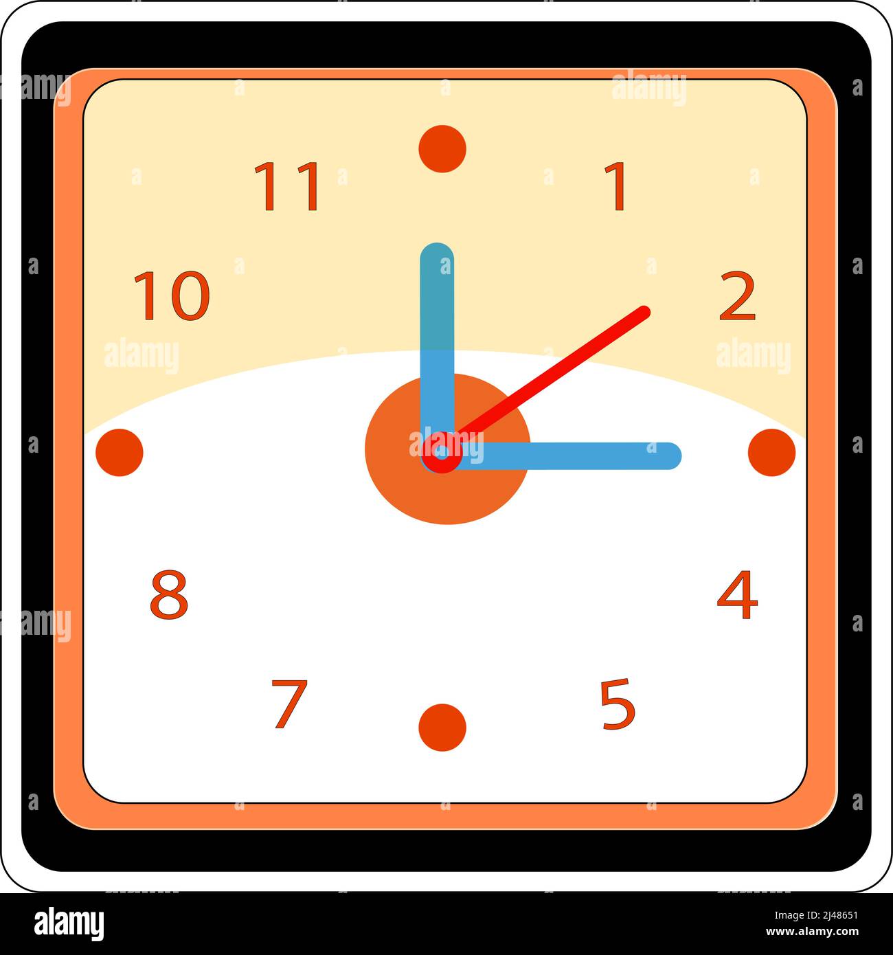 Clock icon in flat style, square timer on white background. Business ...