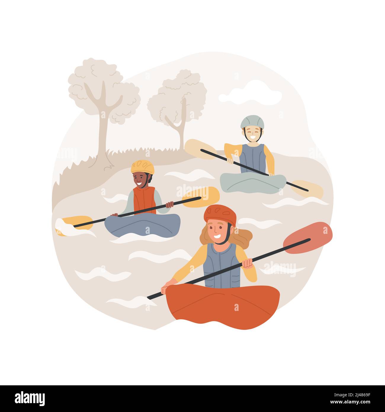 Kids canoeing Stock Vector Images - Alamy