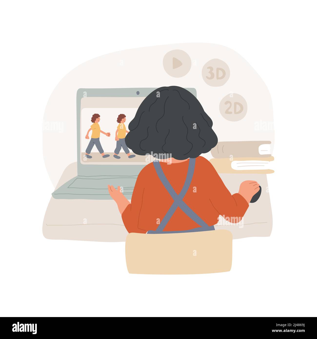 Video and animation class isolated cartoon vector illustration. Online ...