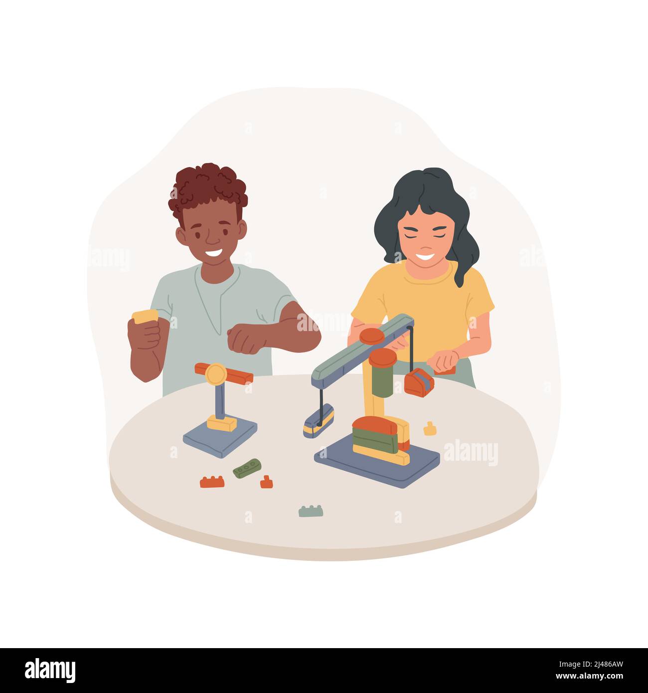 Engineering class isolated cartoon vector illustration. After school ...