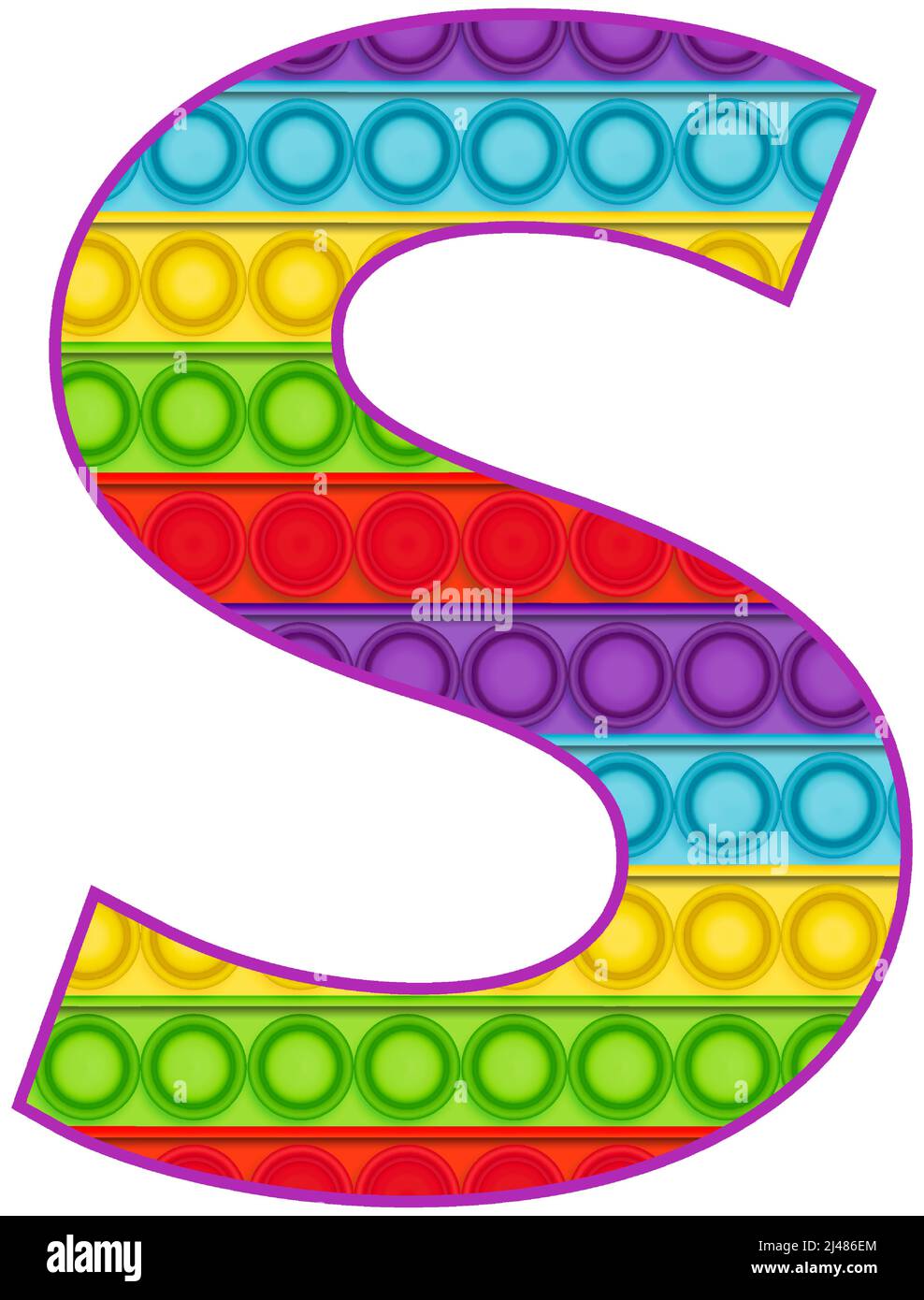 Bright funny pop it alphabet. Pop it is a children sensory toy of ...