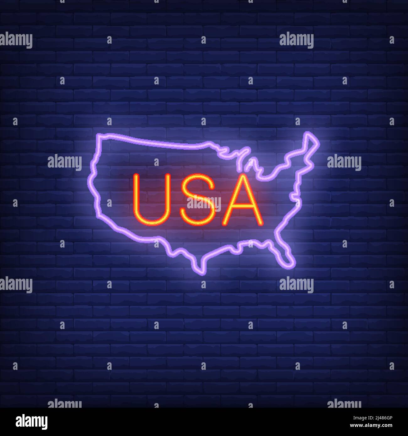 Neon map usa Stock Vector Images - Alamy