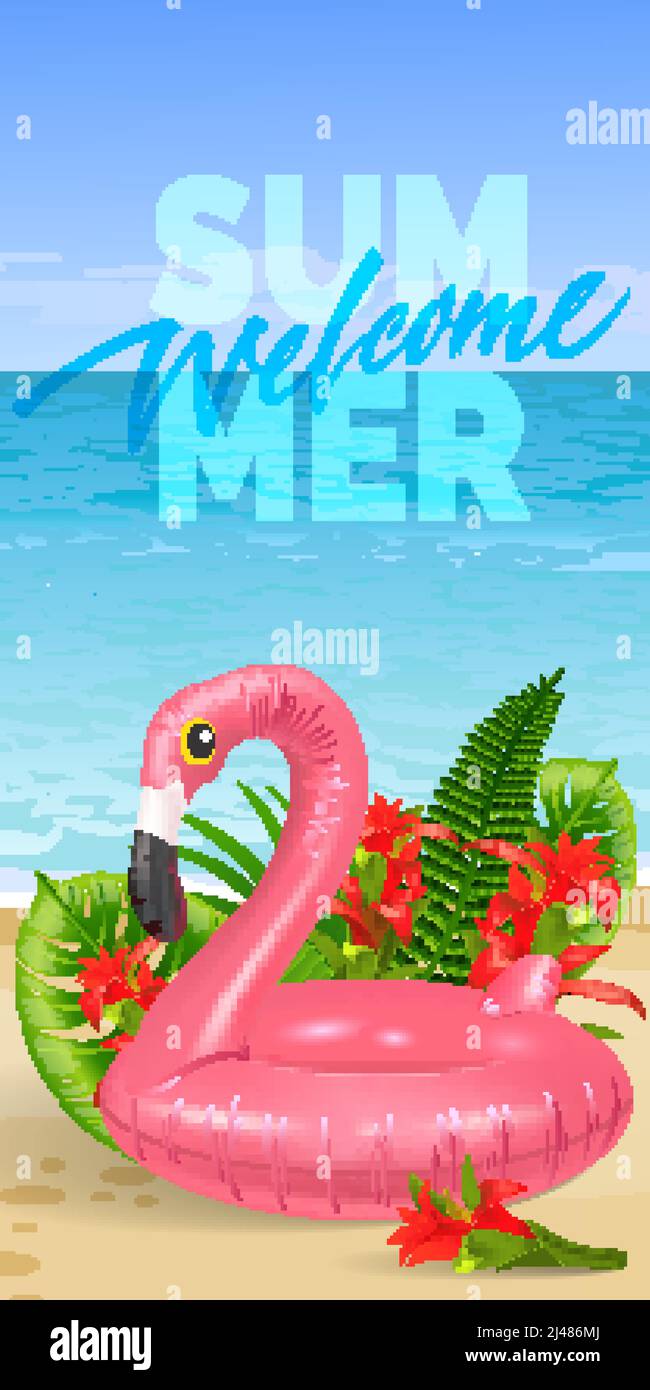Pink flamingo flyer Stock Vector Images - Alamy