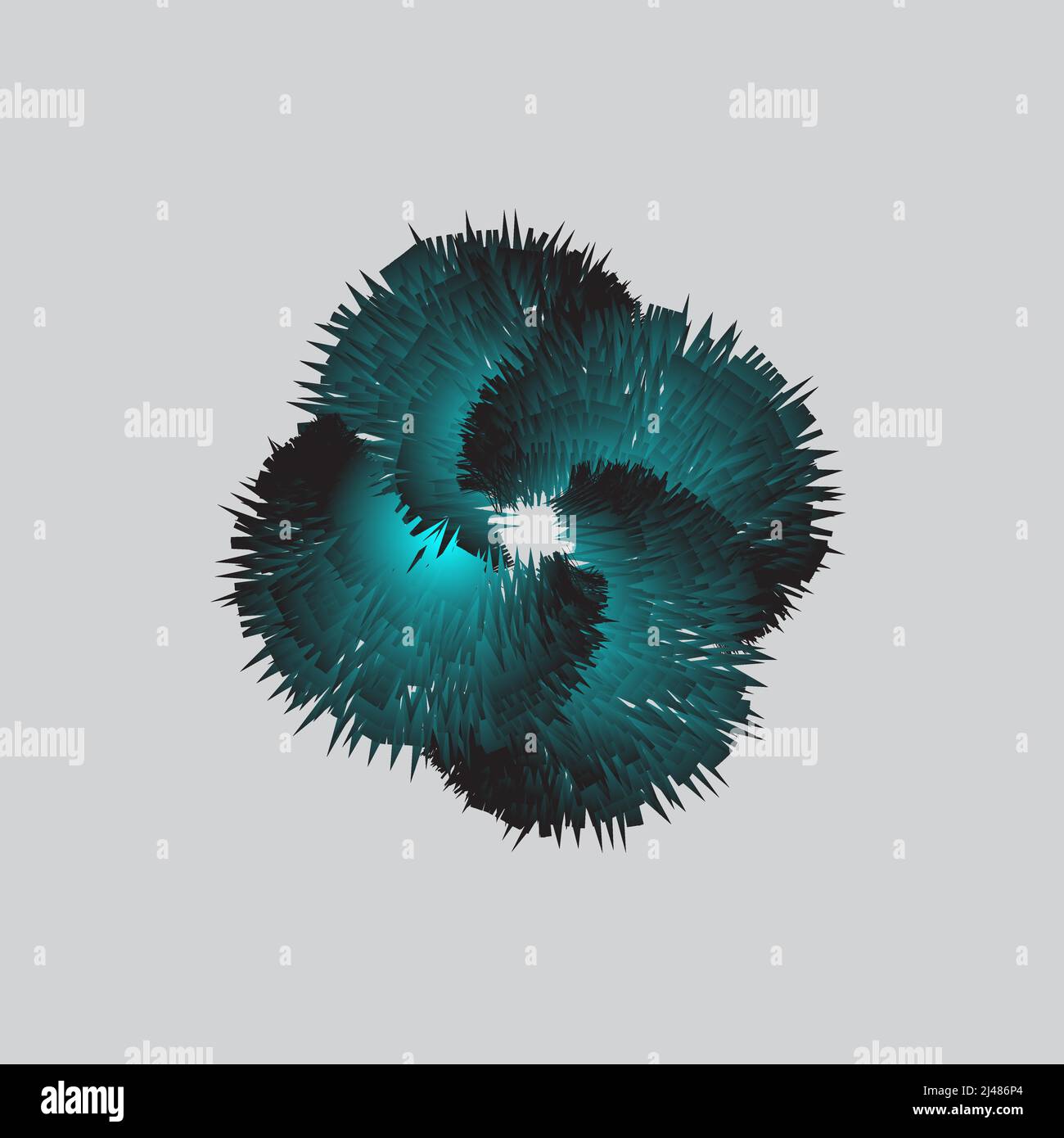 3d blue crystal or snowflake shape isolated. Abstract arctic round ...