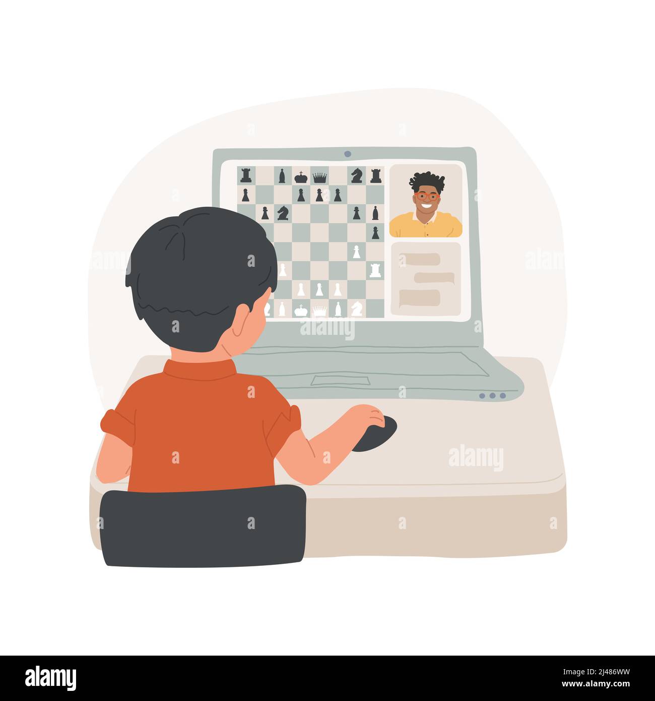 Children playing chess white background Stock Vector Images - Alamy