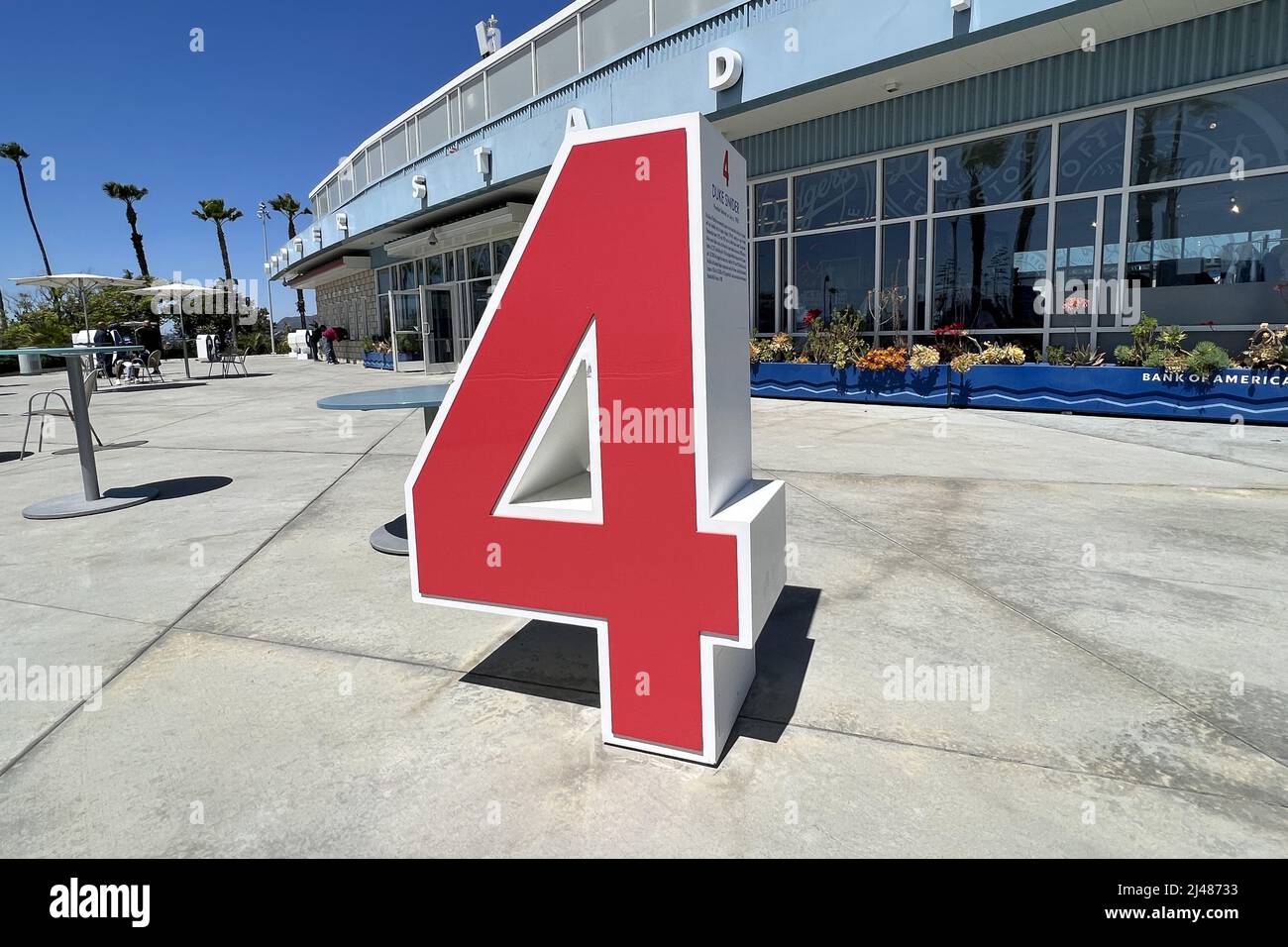 The No. 4 of former Brooklyn Dodgers and Los Angeles Dodgers center ...