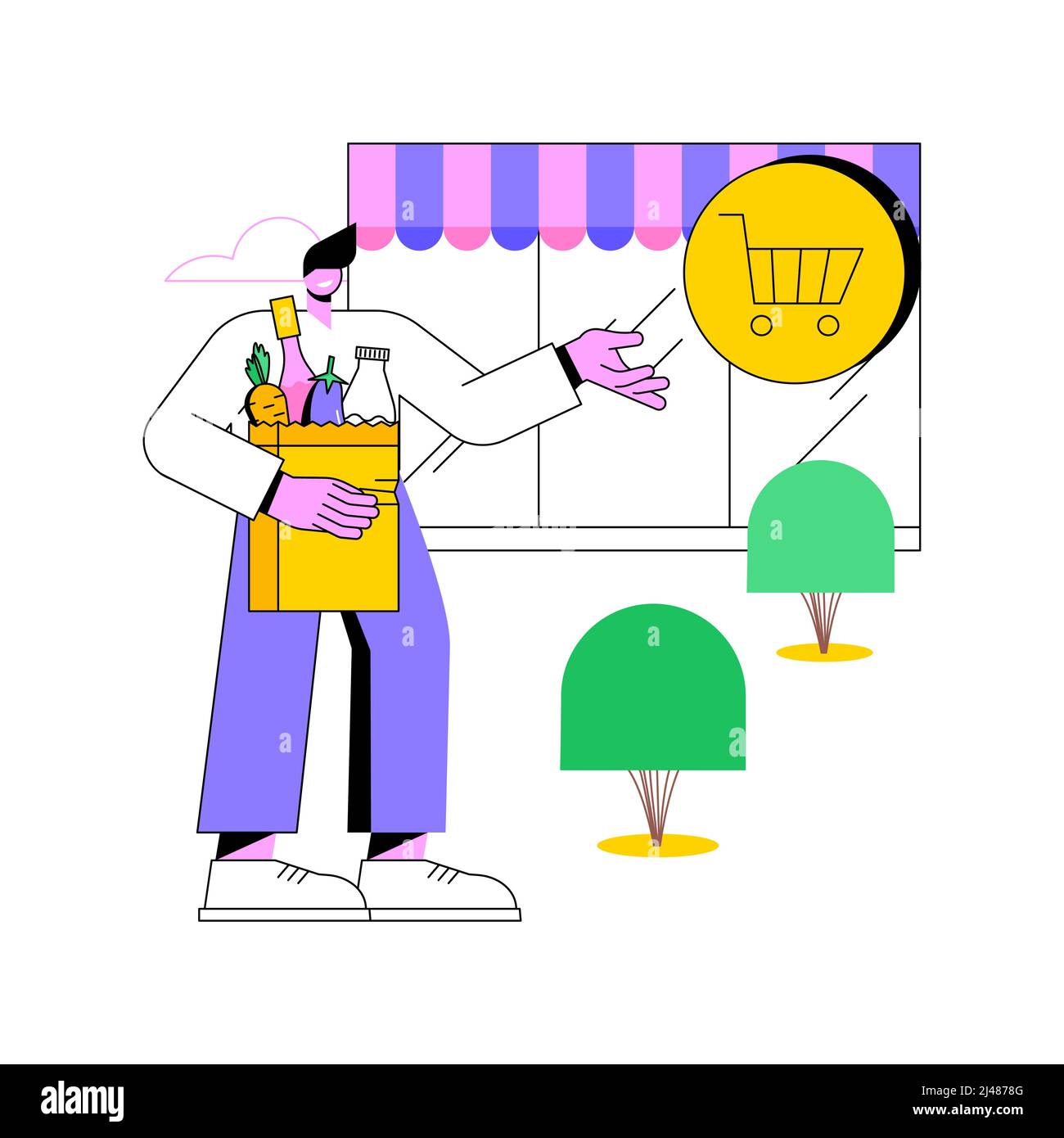 Isolated store abstract concept vector illustration. Free standing ...