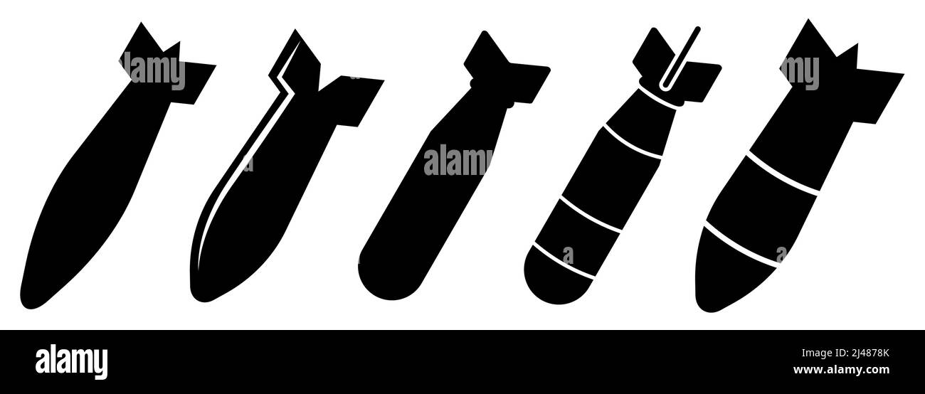 Air bomb icon set. Vector illustration isolated on white background ...