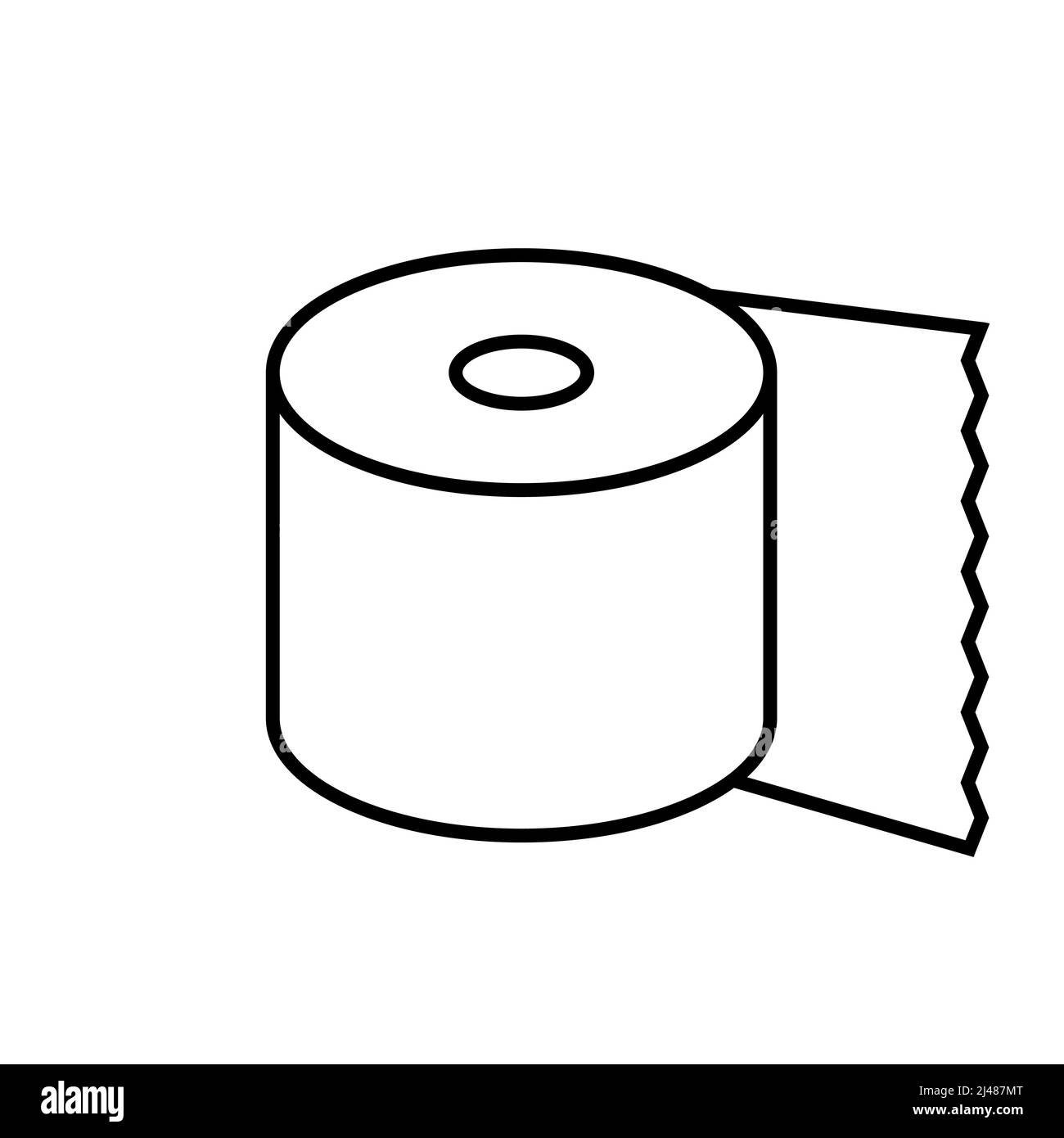 Toilet paper line icon. Vector illustration isolated on white ...