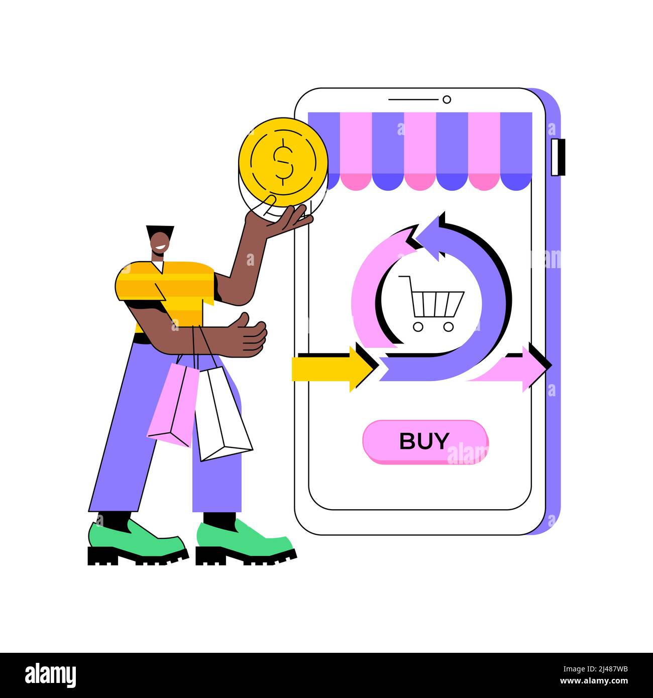 Order processed abstract concept vector illustration. Order confirmed ...