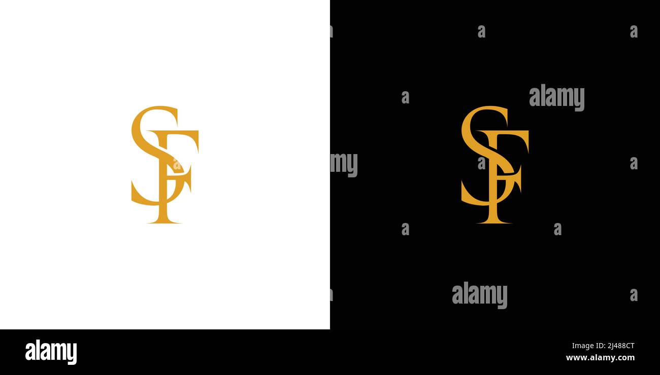 Unique and luxury letter SF initials logo design Stock Vector Image ...