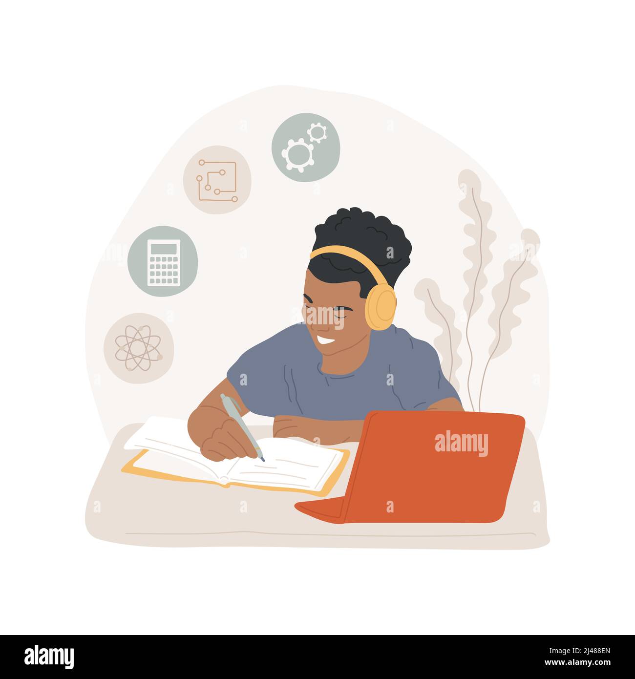 STEM online class isolated cartoon vector illustration. Academics ...