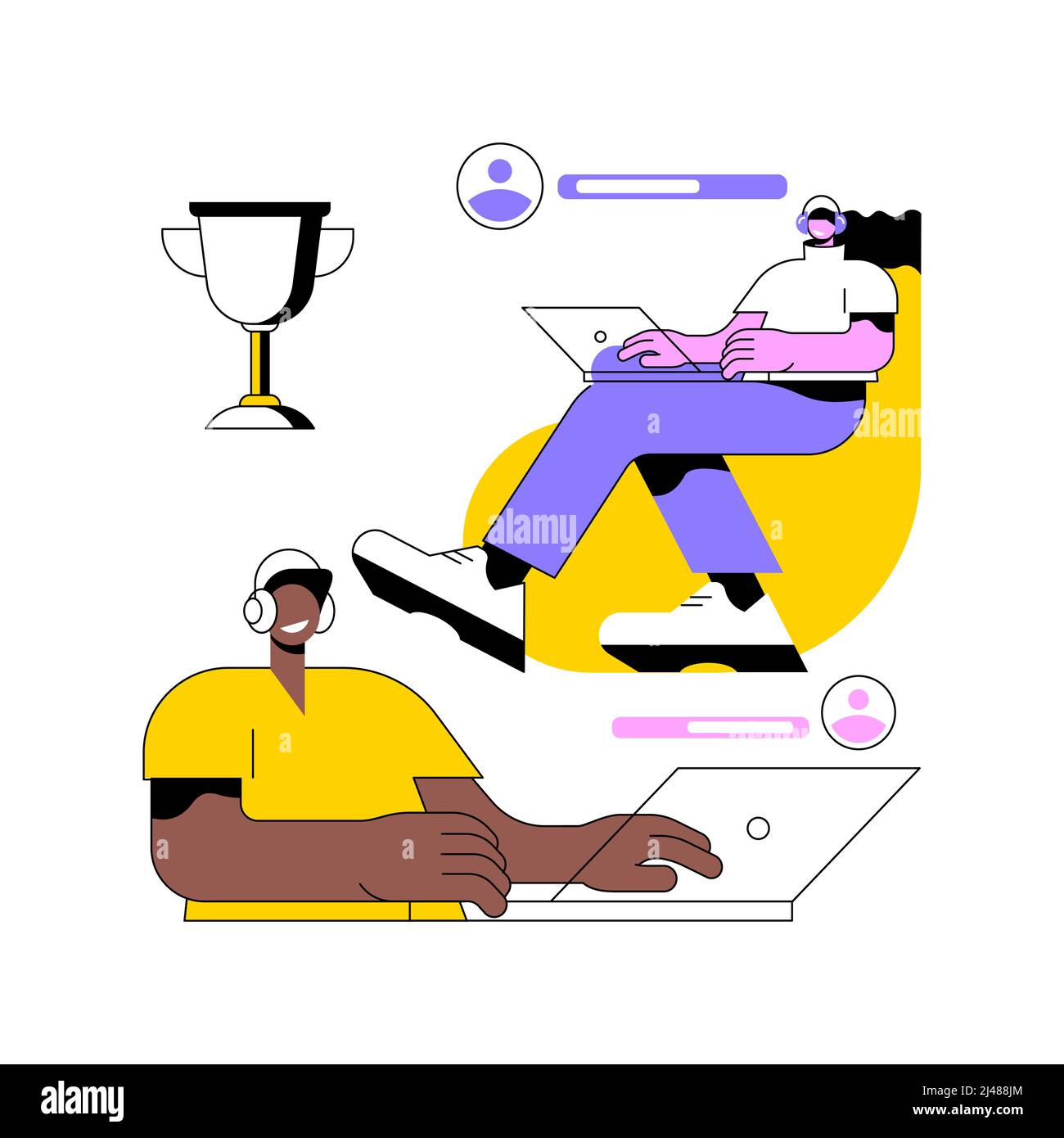 Esports player training abstract concept vector illustration. Cyber ...