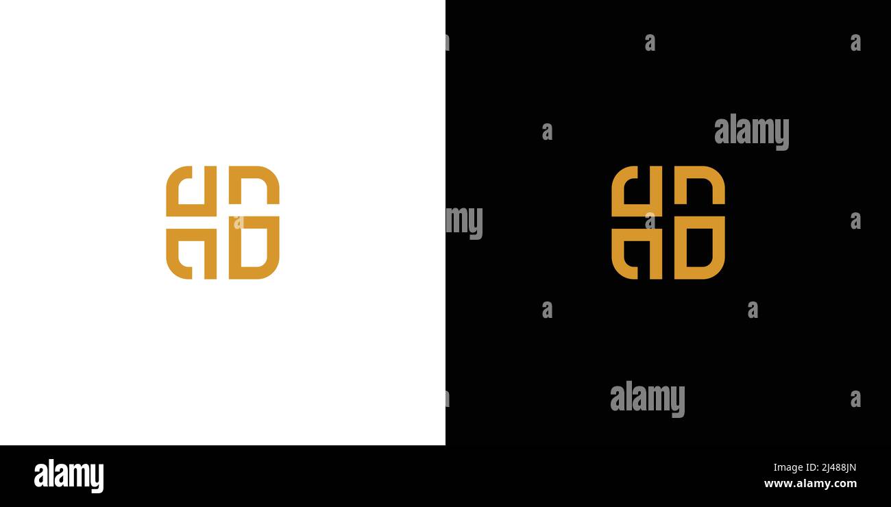 unique and modern HG letter initials logo design 2 Stock Vector Image ...
