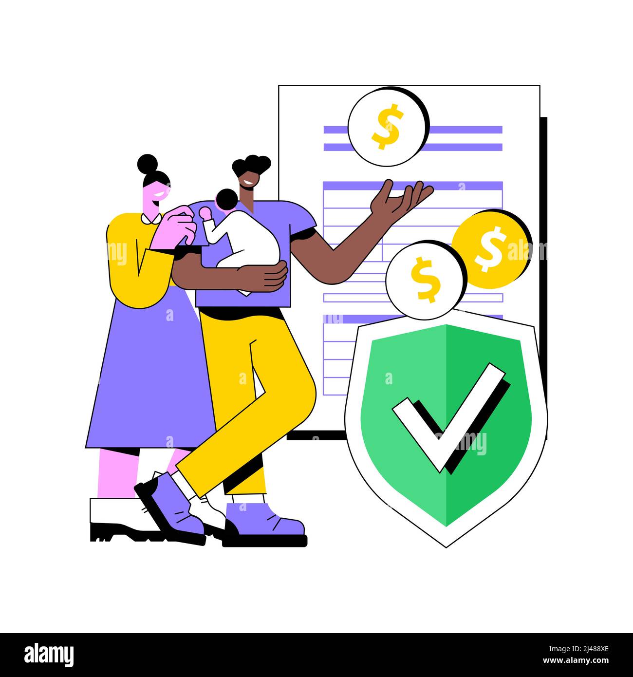 Working parents money Stock Vector Images - Alamy