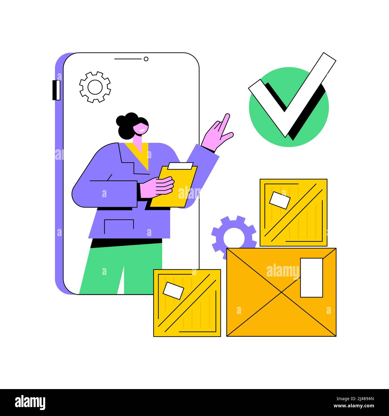 Order complete abstract concept vector illustration. E-commerce website ...