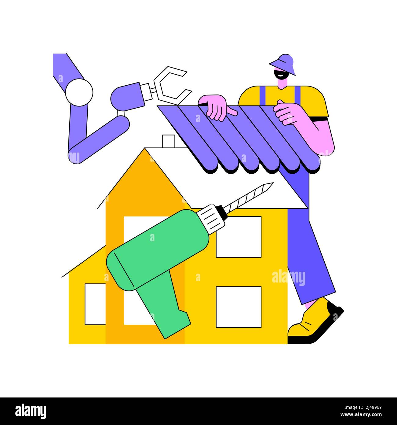 Automated construction equipment abstract concept vector illustration ...