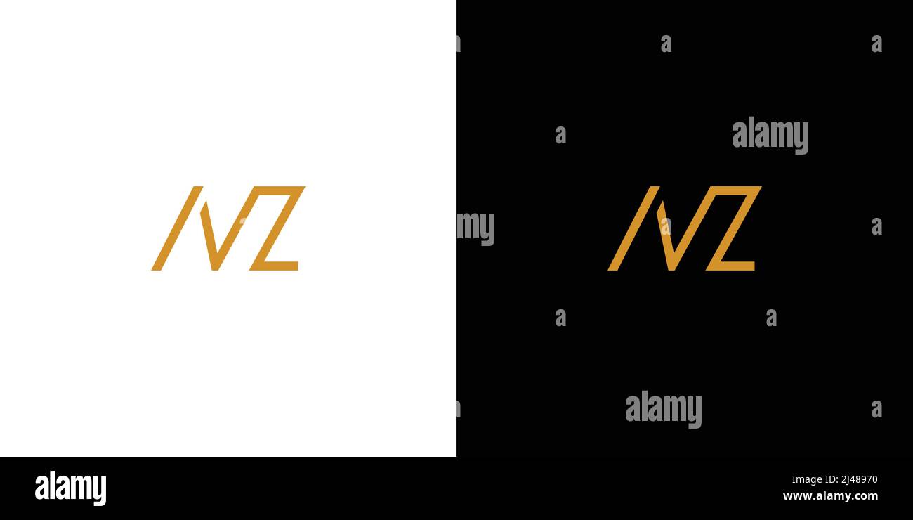 Modern and unique letter NZ initials logo design Stock Vector Image ...