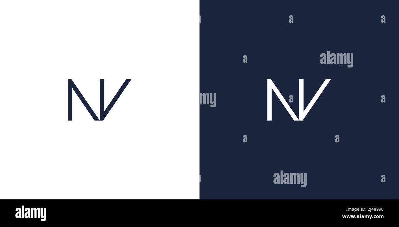 Modern and simple letter NV initials logo design Stock Vector Image ...