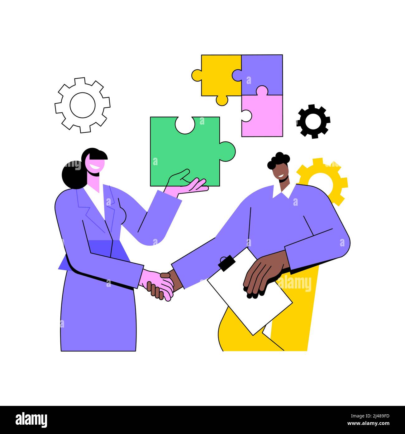 Mutual assistance abstract concept vector illustration. Mutual ...