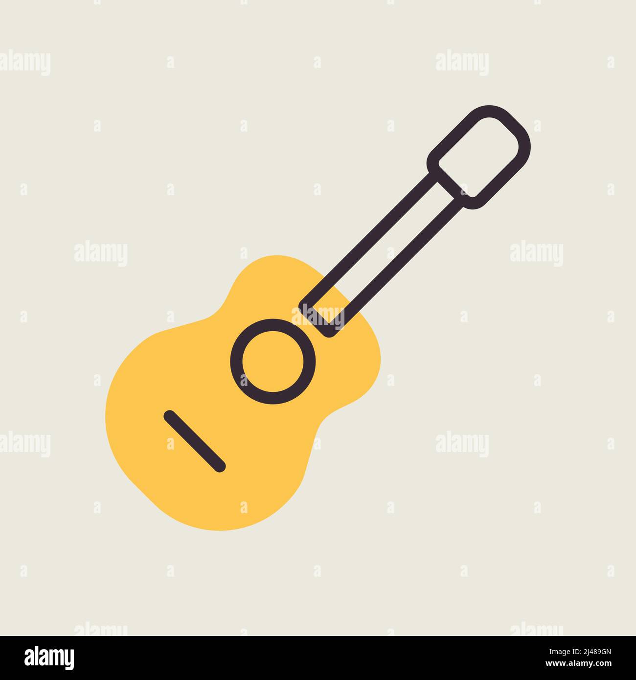 Classical acoustic guitar vector isolated icon. Graph symbol for ...
