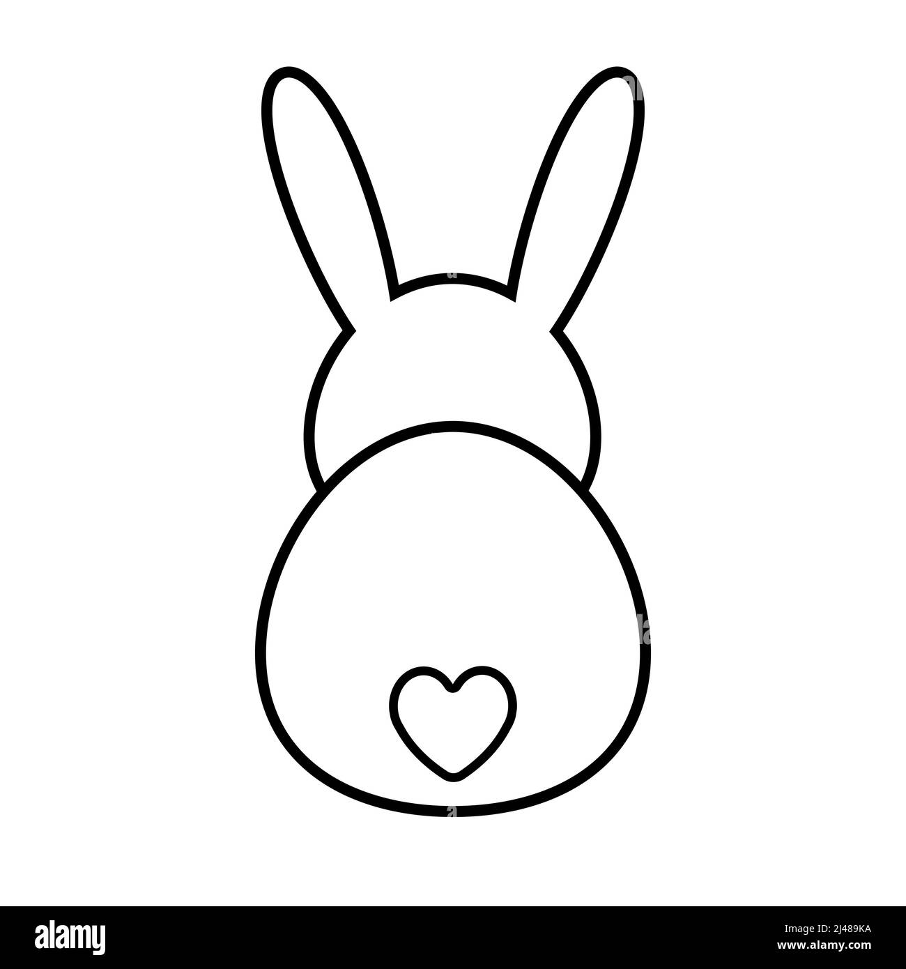 Vector flat bunny rabbit back isolated on white background Stock Vector ...