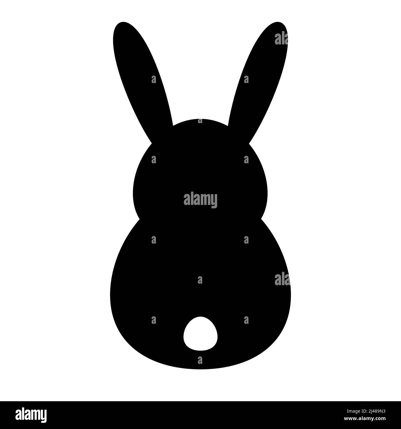 Vector flat bunny rabbit back silhouette isolated on white background ...