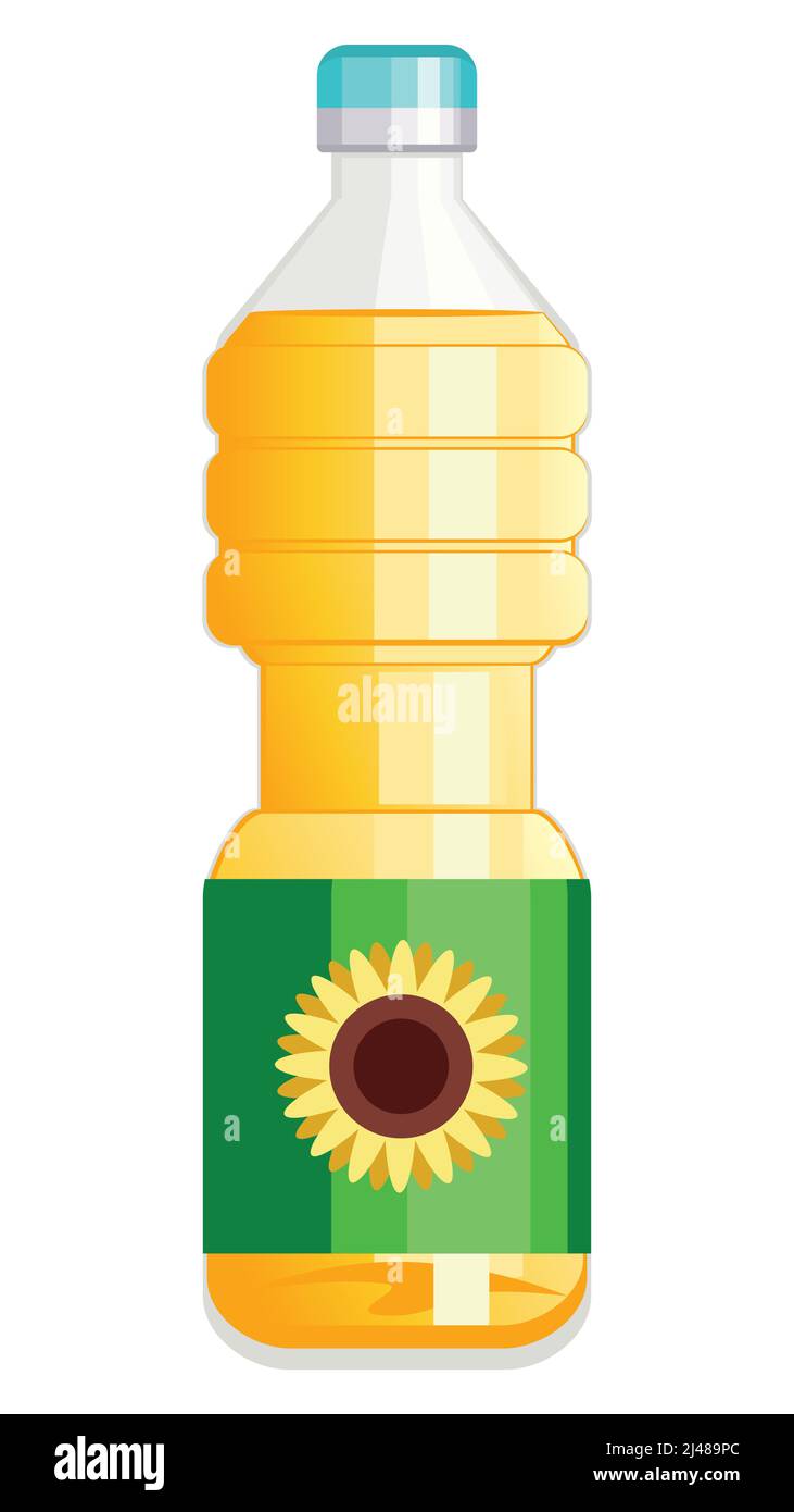 Plastic bottle with vegetable sunflower oil illustration Stock Vector ...