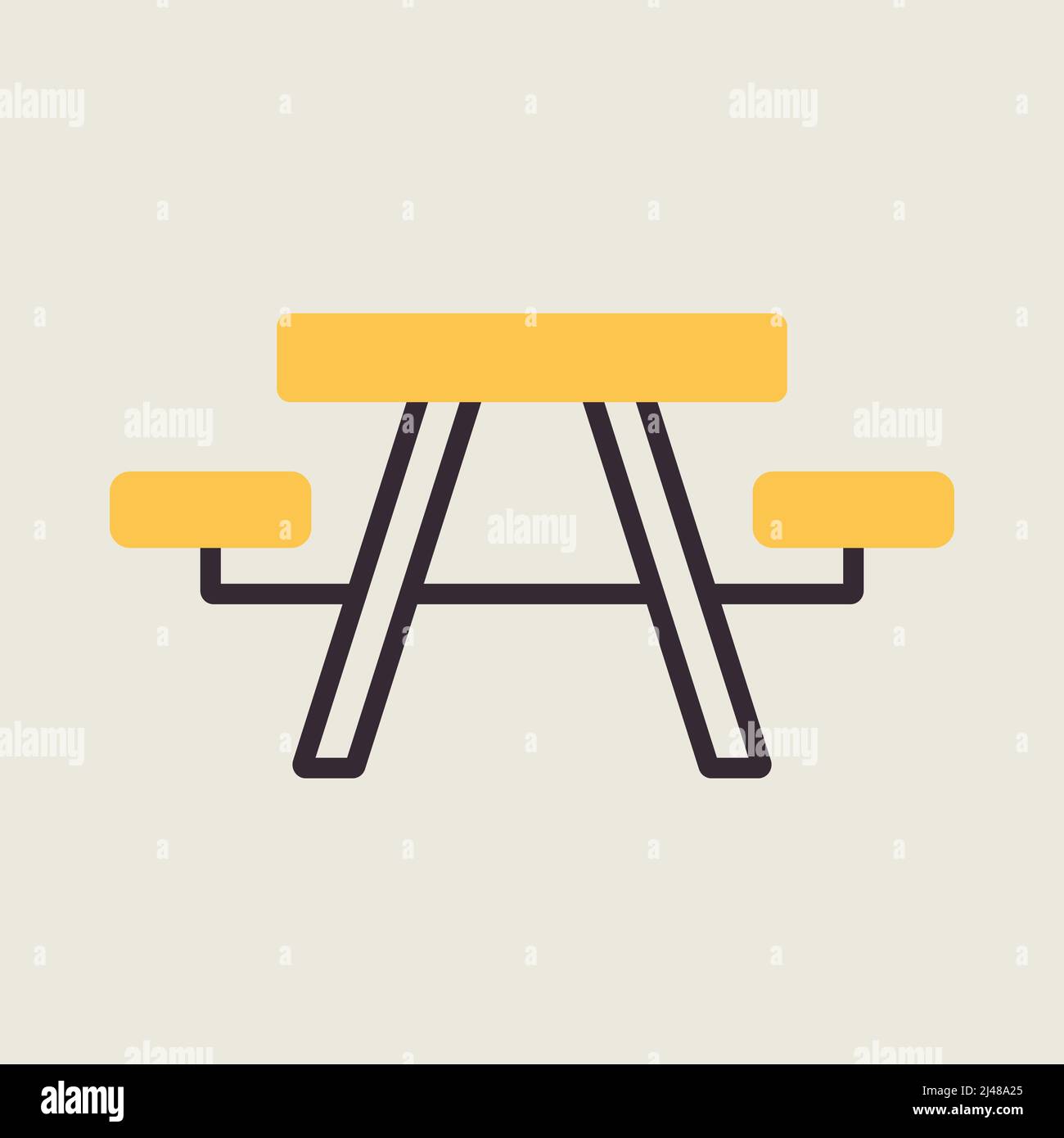 Vintage picnic bench Stock Vector Images - Alamy